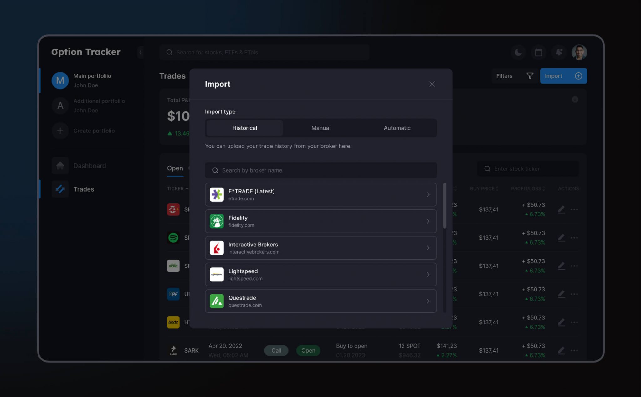 Option Tracker Case Study: Trading Platform Redesign